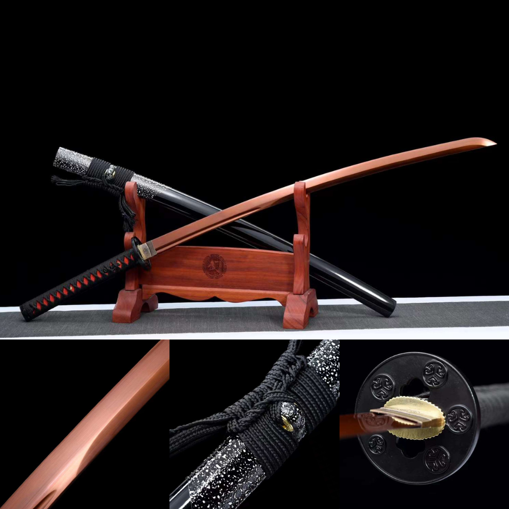 Real Katana Sword Handmade Battle Ready Full Tang Spring Steel Red ...